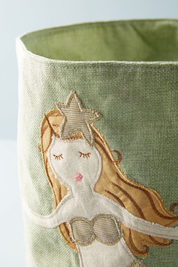 Embroidered Mermaid Mini Toy Bin | Anthropologie