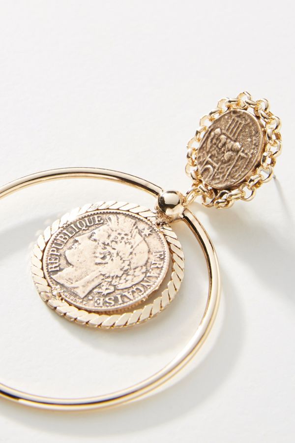 Dannijo Nia Coin Hooped Post Earrings | Anthropologie