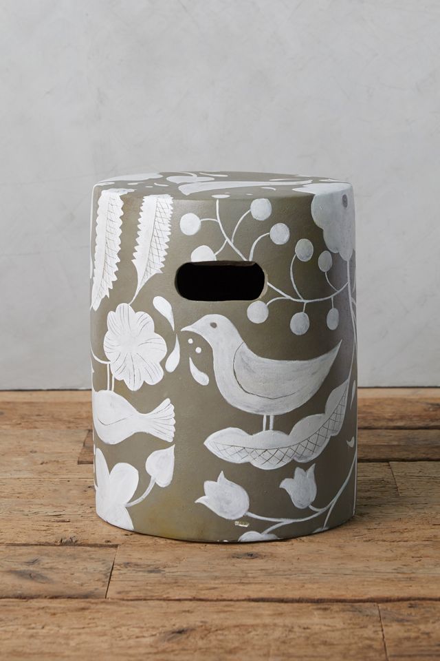 Birds + Branches Terracotta Stool | Anthropologie