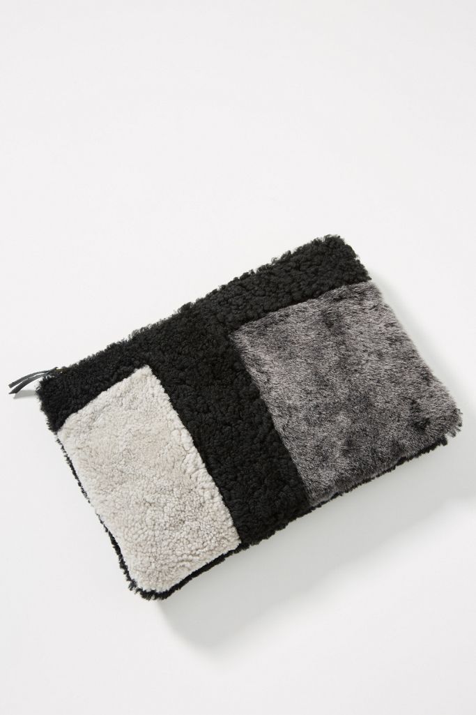 Patched Shearling Clutch | Anthropologie