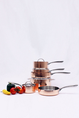 BergHOFF Vintage Collection 10-Piece Hammered Copper Cookware Set ...
