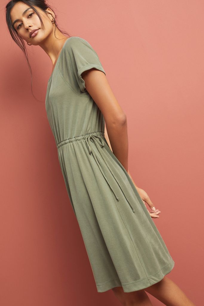 Waisted Cupro Dress | Anthropologie