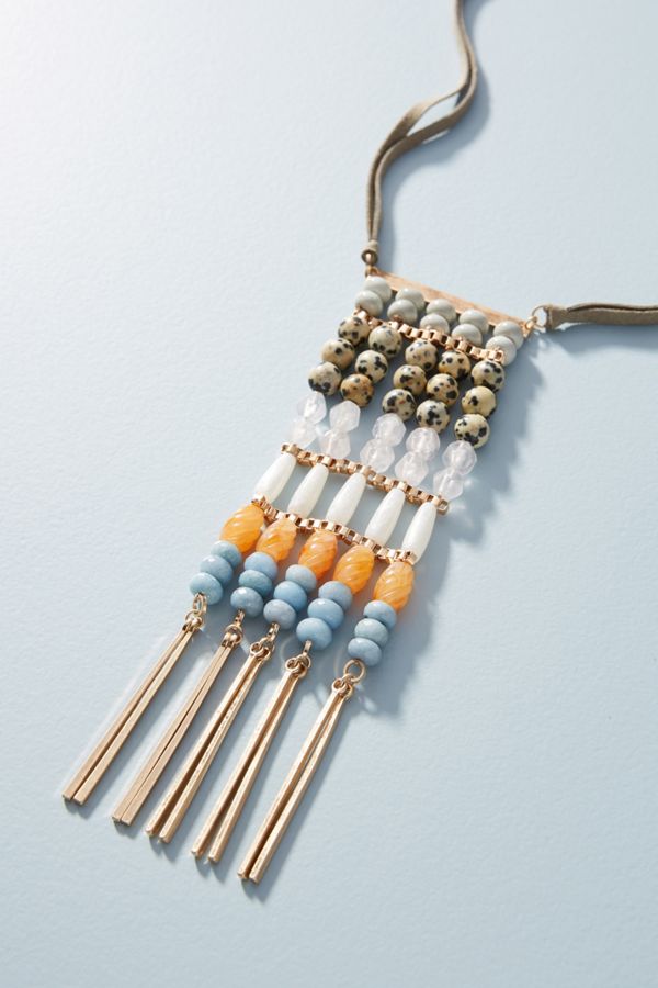 Beaded Ladder Pendant Necklace | Anthropologie