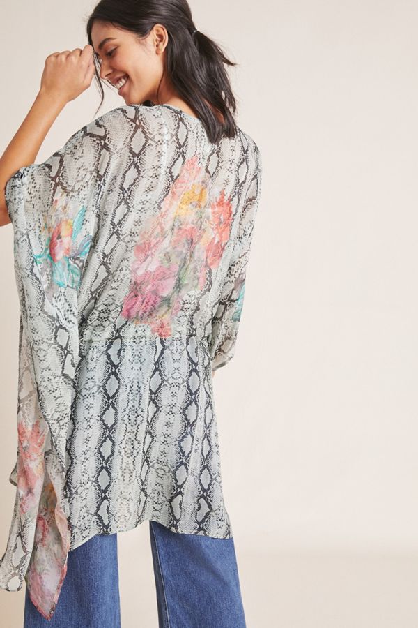 Snake-Printed Kimono | Anthropologie