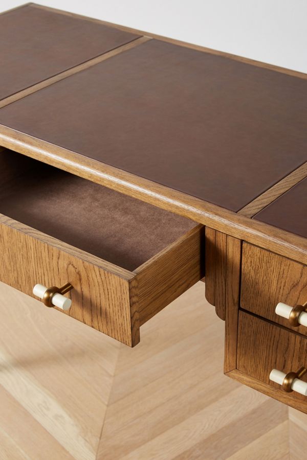Soho Home x Anthropologie Leather Inset Desk | Anthropologie UK