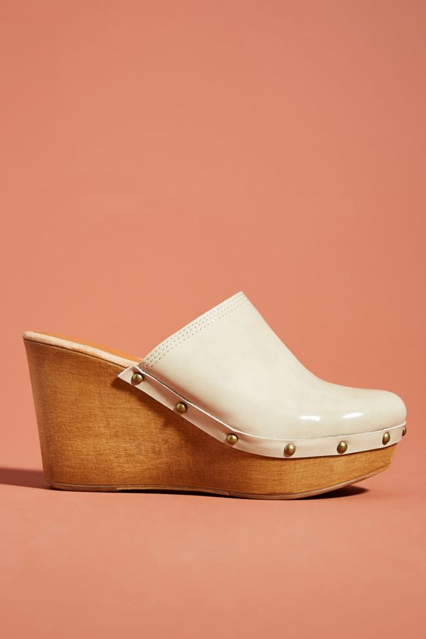 Penelope Chilvers Patent Leather Wedge Clogs | Anthropologie