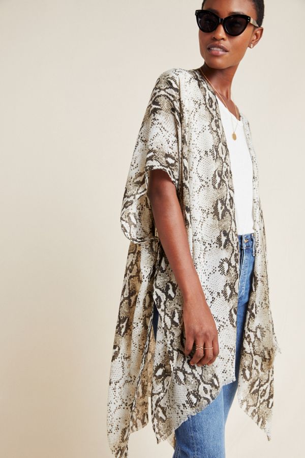 Regina Snake-Printed Kimono | Anthropologie