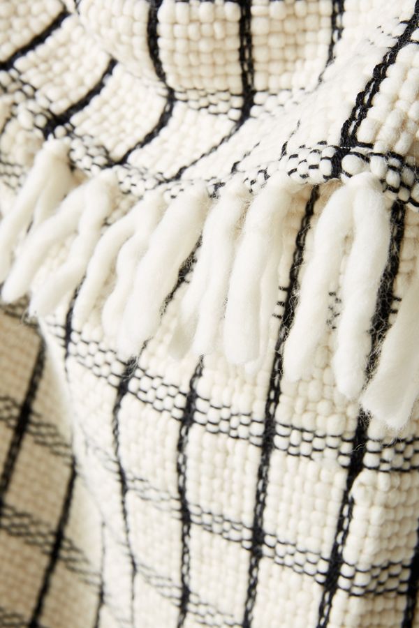 Checked Wool Throw Blanket | Anthropologie