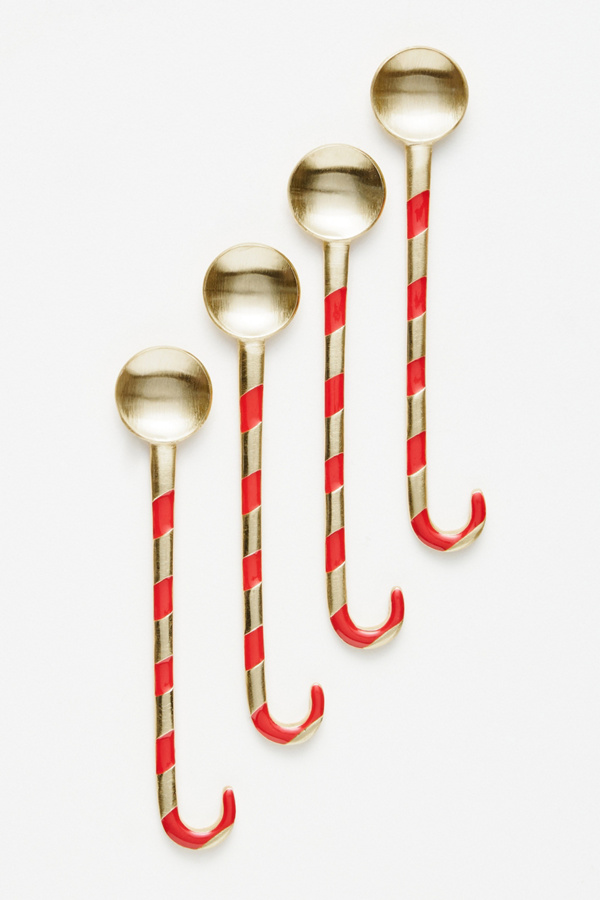 Candy Cane Cocoa Spoons, Set of 4 | Anthropologie