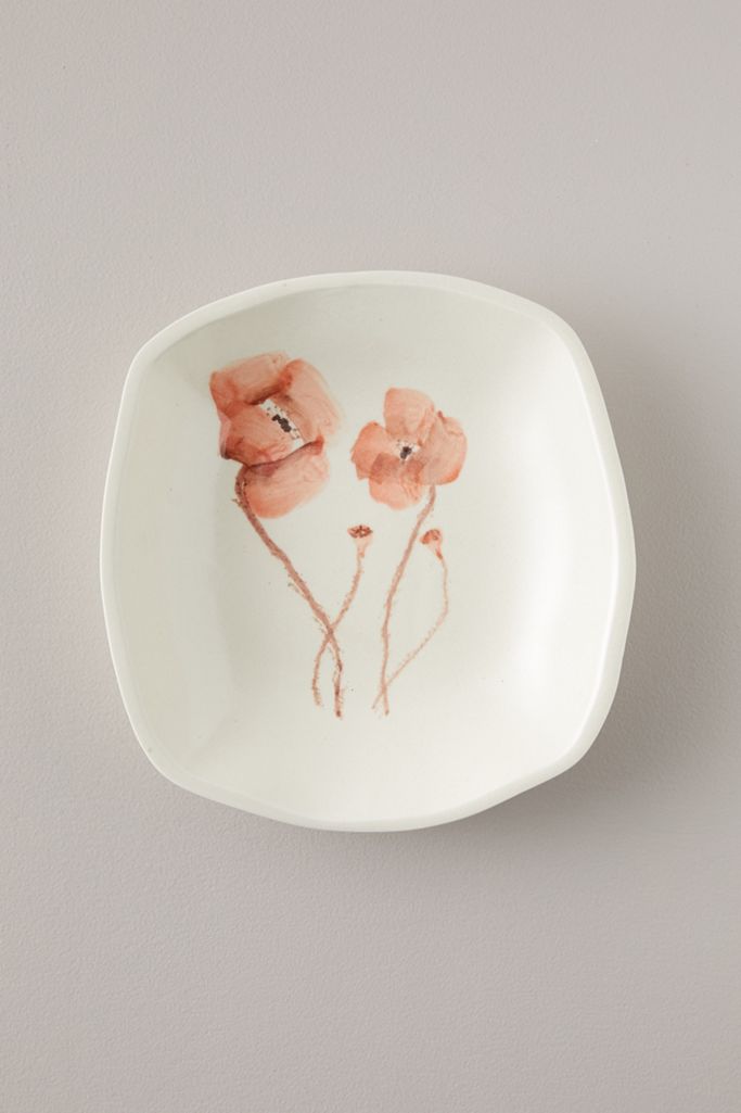 Porcelain Red Poppy Serving Plate | Anthropologie