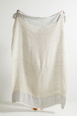 Striped Linen Throw Blanket | Anthropologie