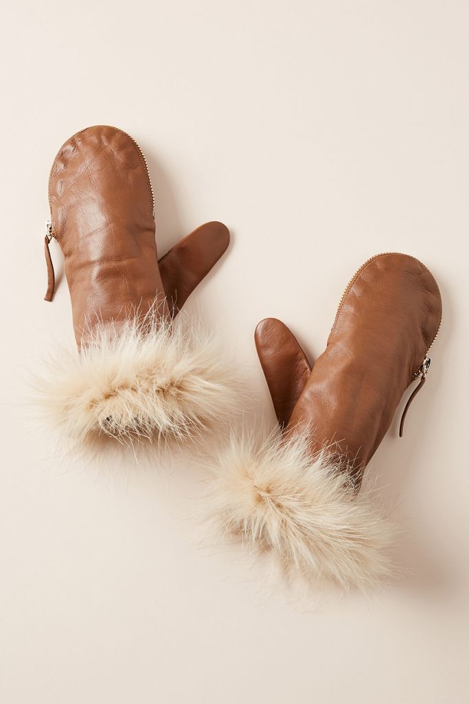 Faux Fur Cuff Mittens | Anthropologie