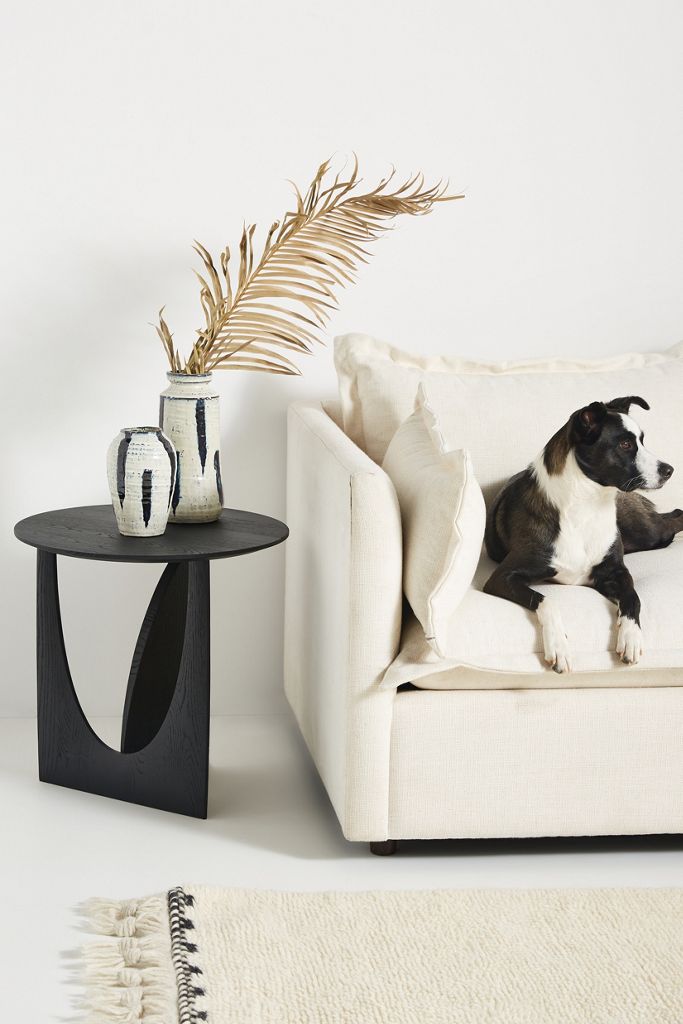 Oak Geometric Side Table | Anthropologie