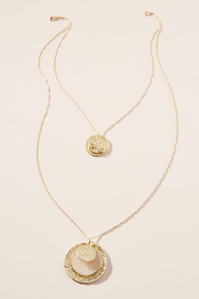 Layered Coin Pendant Necklace | Anthropologie