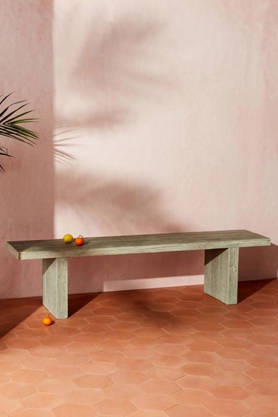 Concrete Indoor/Outdoor Dining Bench | Anthropologie