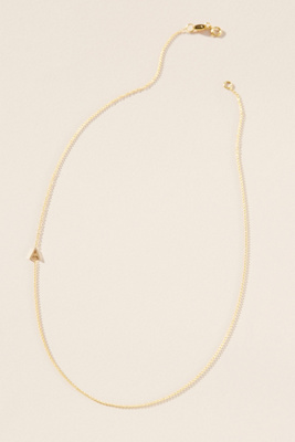 Maya Brenner 14K Gold Asymmetrical Monogram Necklace | Anthropologie