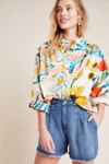 Pilcro Ultra High-Rise Pleated Denim Shorts | Anthropologie