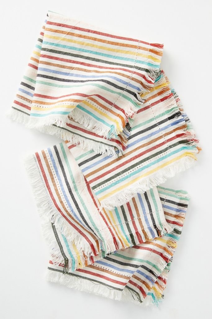 Ziggy Rainbow-Striped Napkins, Set of 4 | Anthropologie