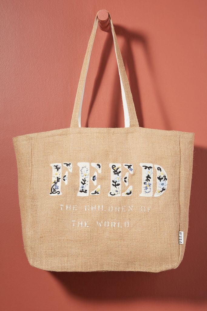 FEED Embroidered Tote Bag | Anthropologie
