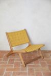 Havana Wicker + Teak Armless Chair | Anthropologie