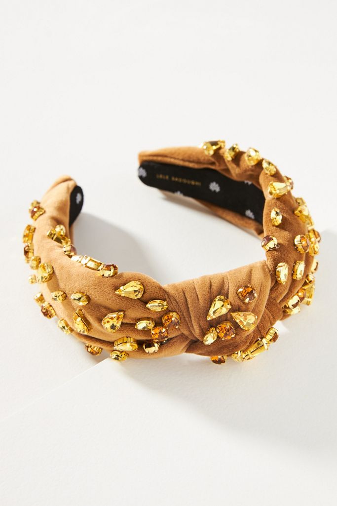 Lele Sadoughi Embellished Velvet Knotted Headband Anthropologie
