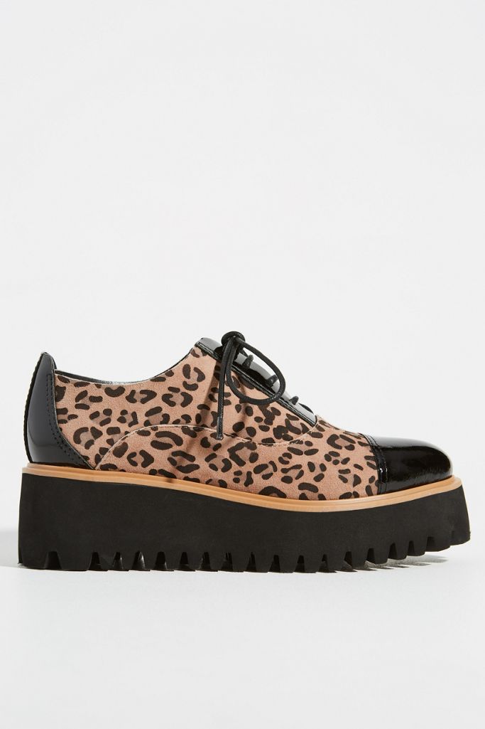 All Black Leopard Platform Oxfords | Anthropologie
