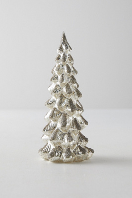 Glittered Glass Tree, Silver | Anthropologie