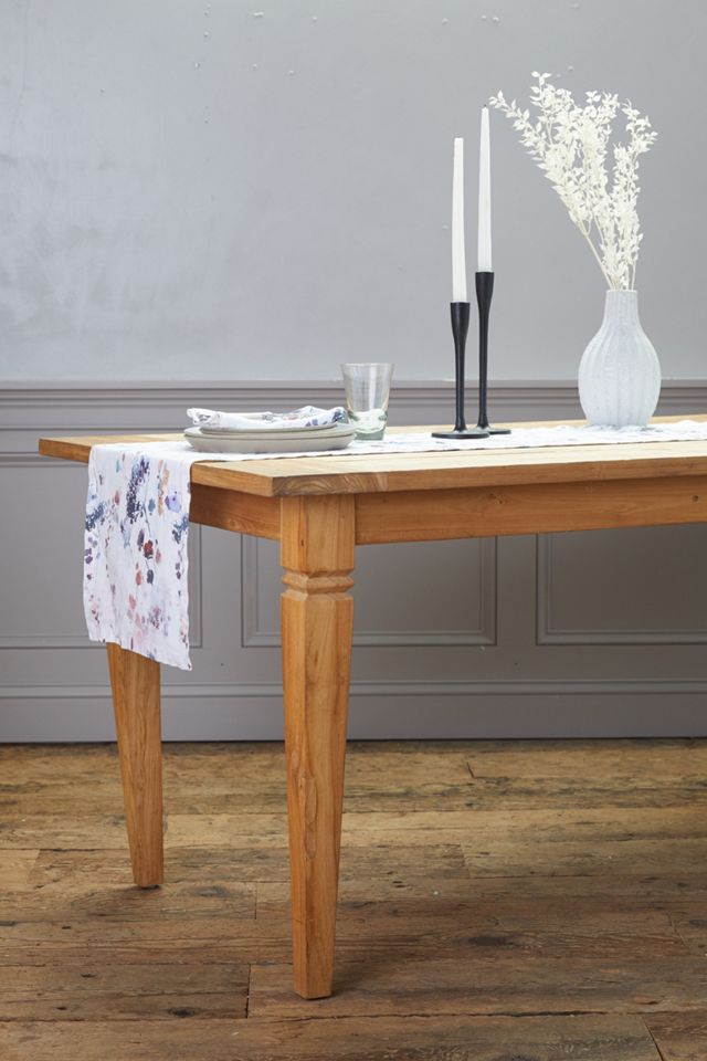 Lithuanian Linen Runner, Painted Florals | Anthropologie