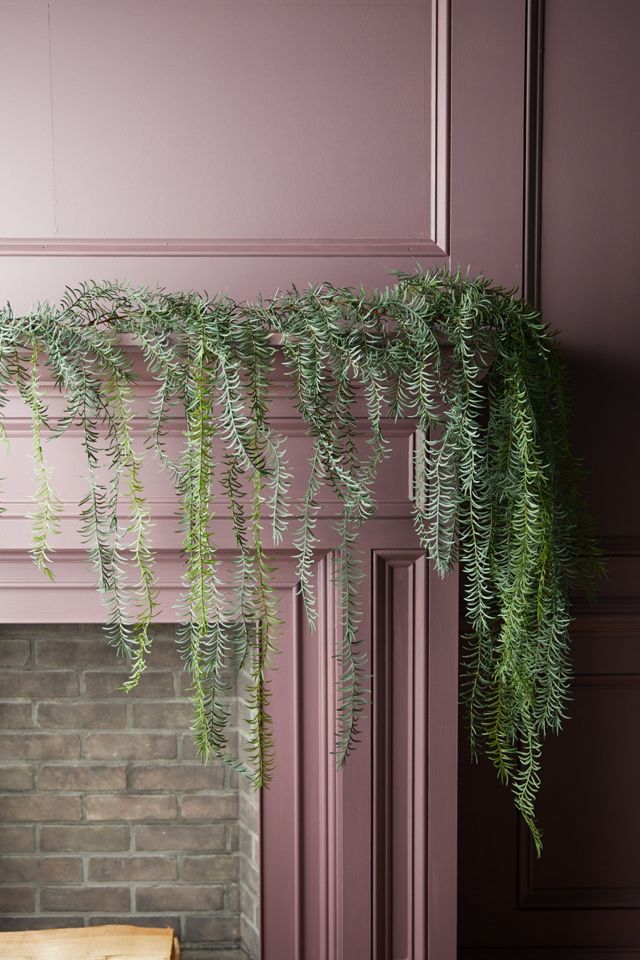Faux Wispy Greens Garland | Anthropologie