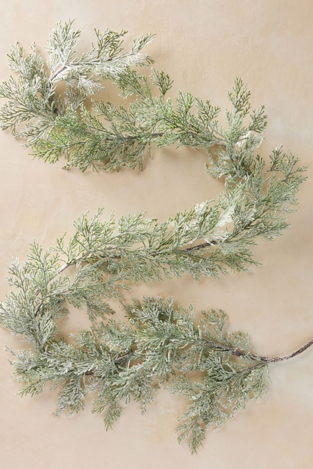 Iced Cedar Garland | Anthropologie