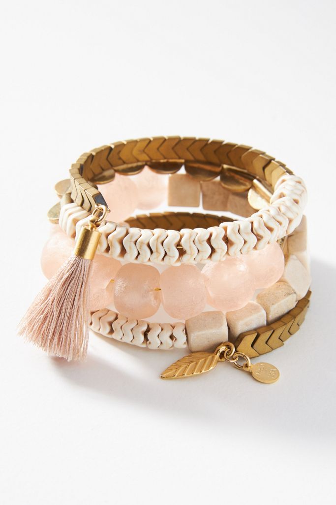 David Aubrey Pink Coil Bracelet | Anthropologie