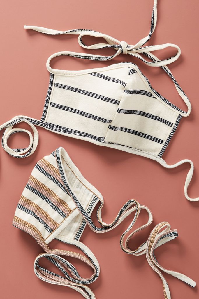 Printed Reusable Tie-Back Face Masks, Set of 2 | Anthropologie