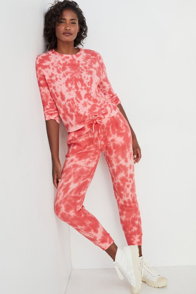 Janelle Waffle Tie-Dye Joggers | Anthropologie