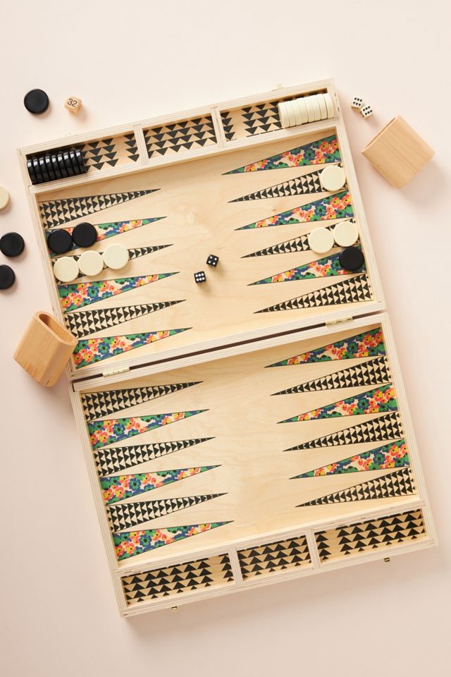 Wolfum Floral Backgammon Game | Anthropologie