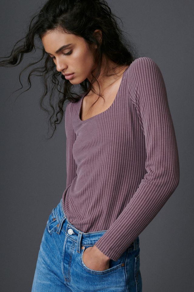 Ribbed Scoop Neck Top | Anthropologie