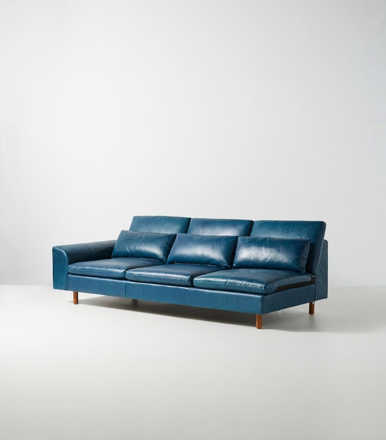 Mirren Modular Leather One-Arm Sofa | Anthropologie