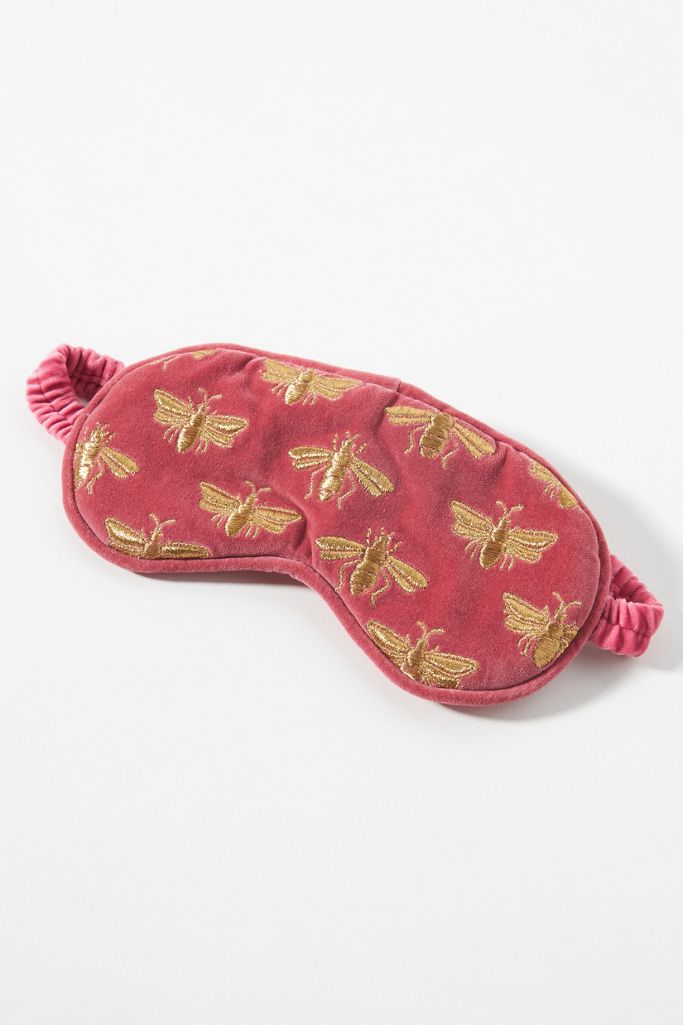 Bumblebee Pink Velvet Eye Mask | Anthropologie
