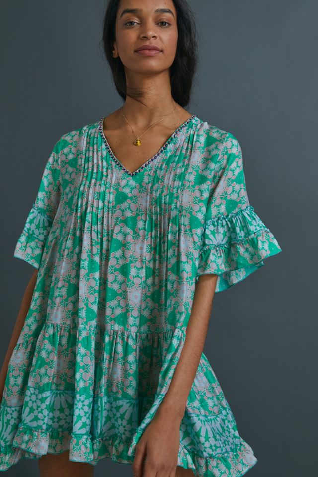 Daisy Beaded Cover-Up Tunic Dress | Anthropologie