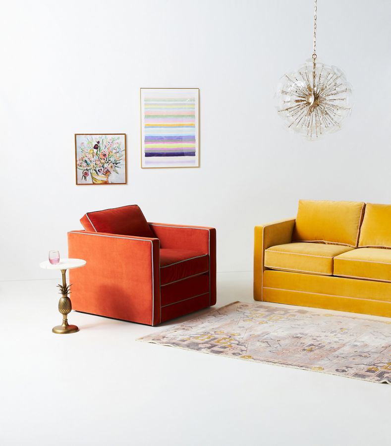 Carroll Contrast Piping Chair | Anthropologie