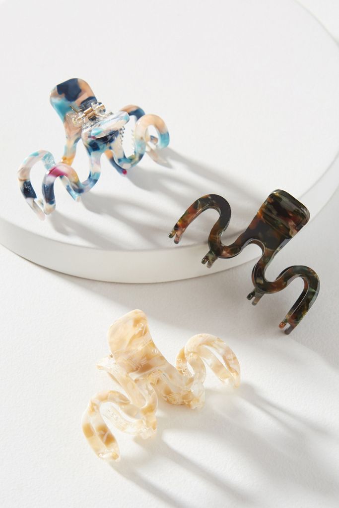 Wavy Claw Hair Clip Set | Anthropologie