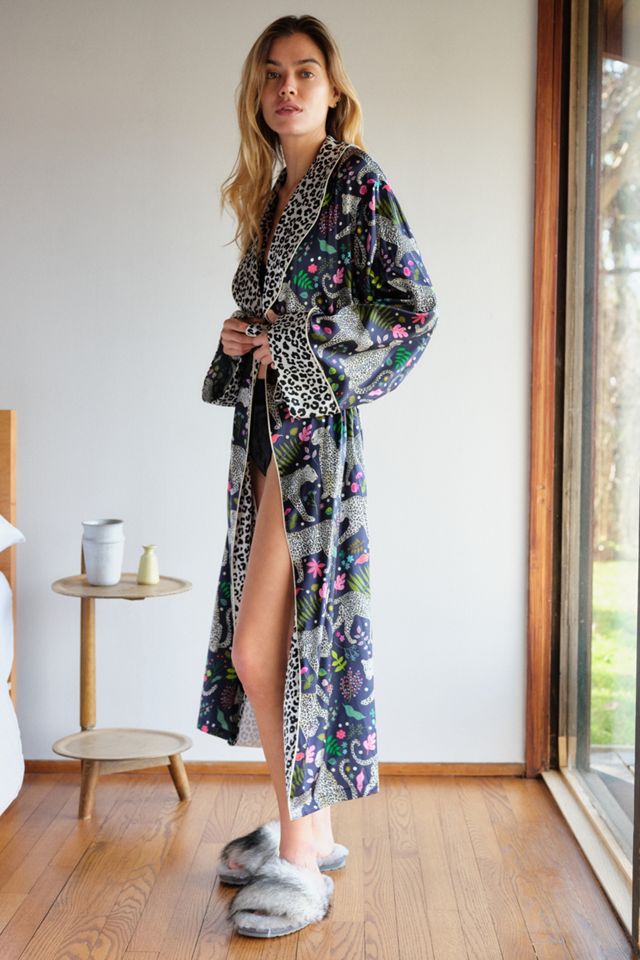 Karen Mabon Silky Snow Leopard Robe | Anthropologie