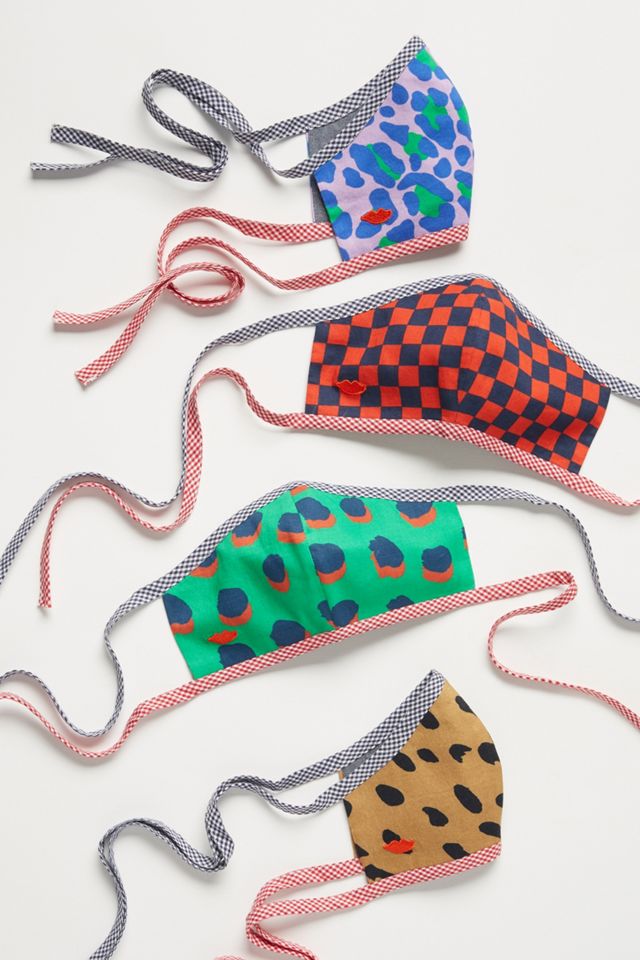 Clare V. Bisous Tie-Back Reusable Face Masks, Set of 4 | Anthropologie