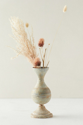 Aged Iron Column Bud Vase | Anthropologie