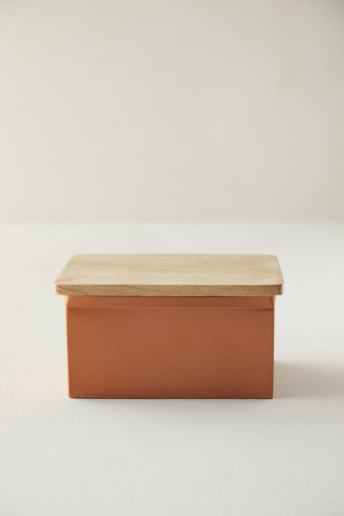 Copper Storage Box with Wood Lid | Anthropologie