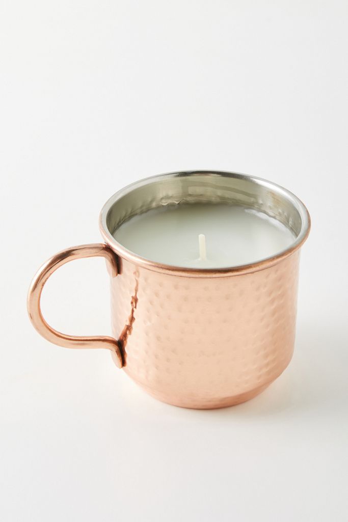 Simmered Cider Copper Mug Candle | Anthropologie