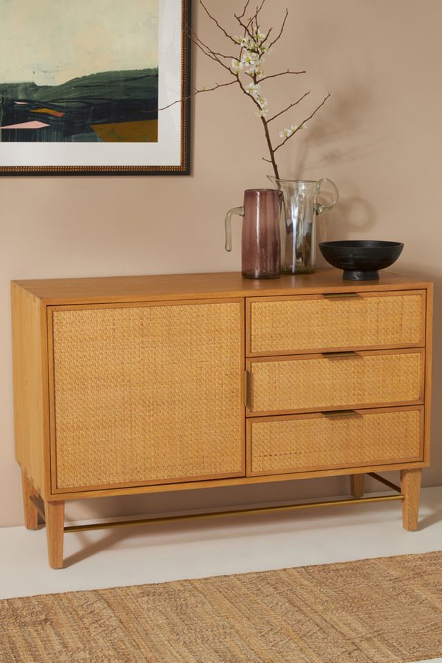 Wallace Cane and Oak Petite Buffet | Anthropologie