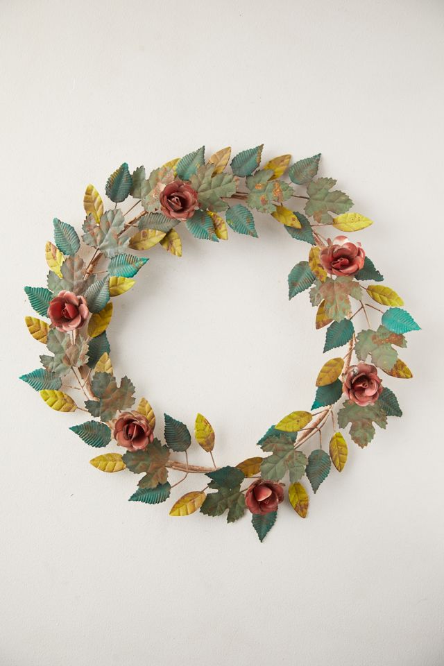 Rose + Leaf Iron Wreath | Anthropologie