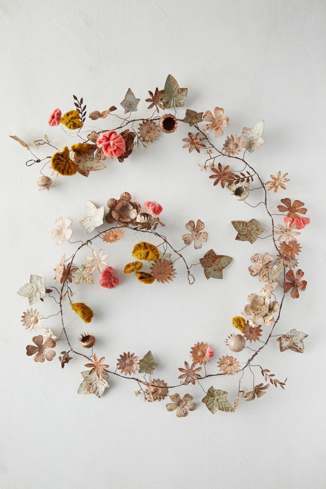 Spring Botanicals Iron + Velvet Garland | Anthropologie