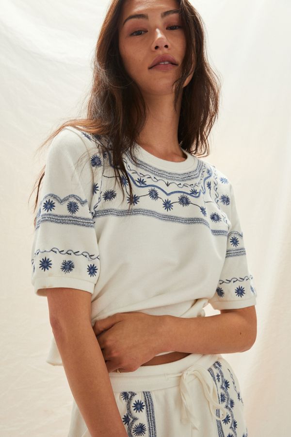 Daily Practice by Anthropologie Lou Embroidered Lounge Set ...