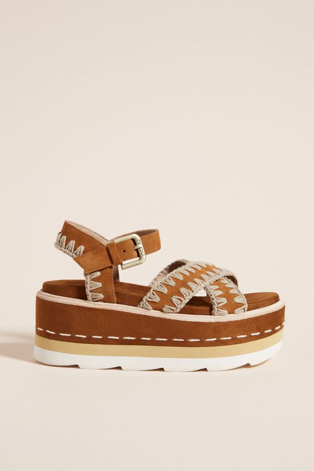 Mou Platform Suede Sandals | Anthropologie